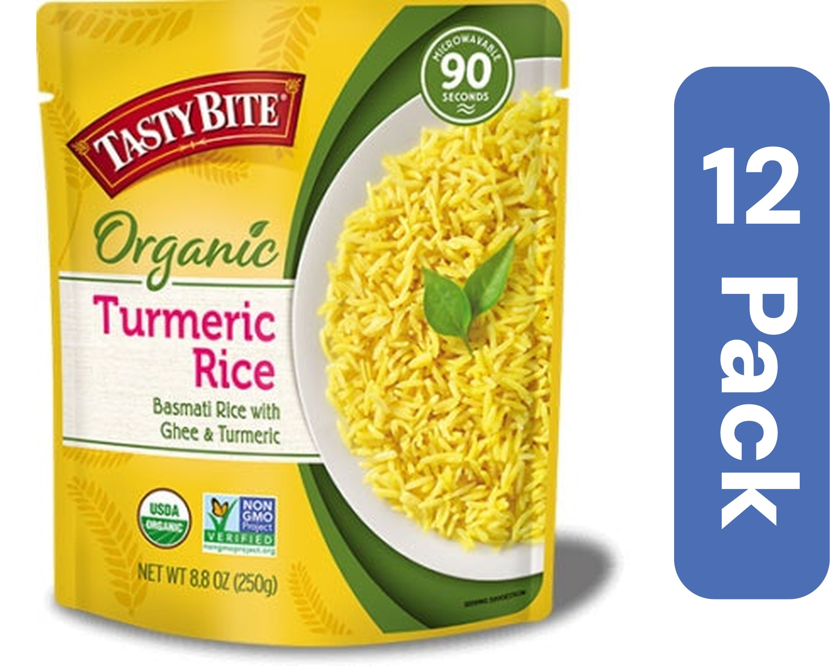 Tasty Bite Organic Turmeric Rice 8.8 oz (Pack Of 12) - Walmart.com