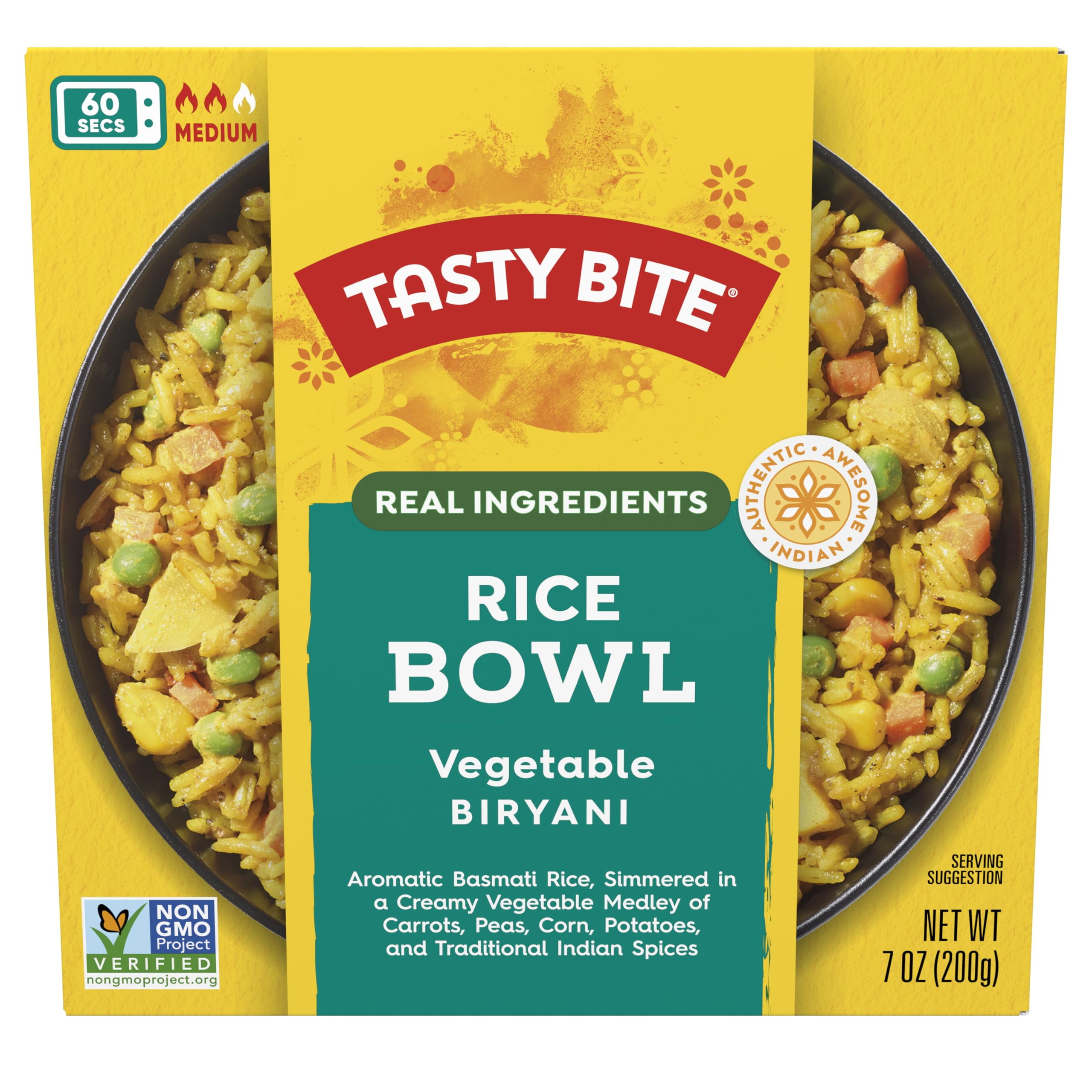 Tasty Bite Vegetable Biryani Rice Bowl, Ready to Eat, Microwaveable ...