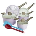 Tasty Cast Aluminum Cookware Set with Smart Heat Base, Dishwasher Safe ...