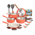 Tasty 16pc Cookware Set Coral - Walmart.com