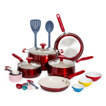 Tramontina 9-Piece Non-stick Cookware Set, Red - Walmart.com
