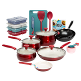 Alpine Cuisine 11 Piece Aluminum Cookware Set in Copper Metallic ...