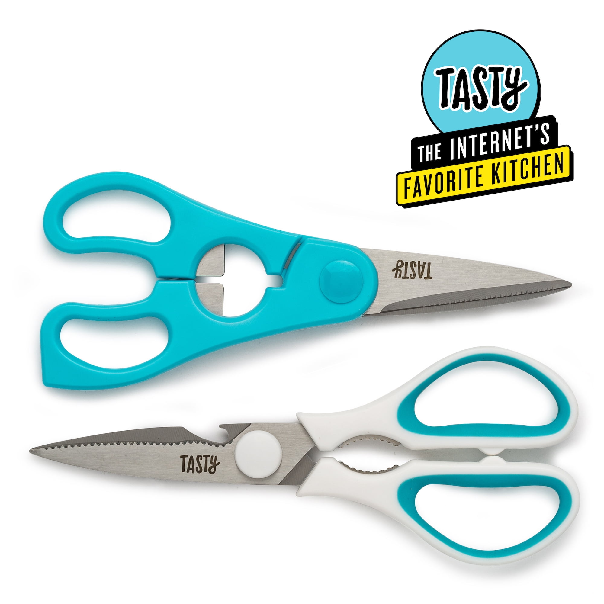 Tasty Brand 2 Piece Stainless Steel Kitchen Shears Set, Cooking ...