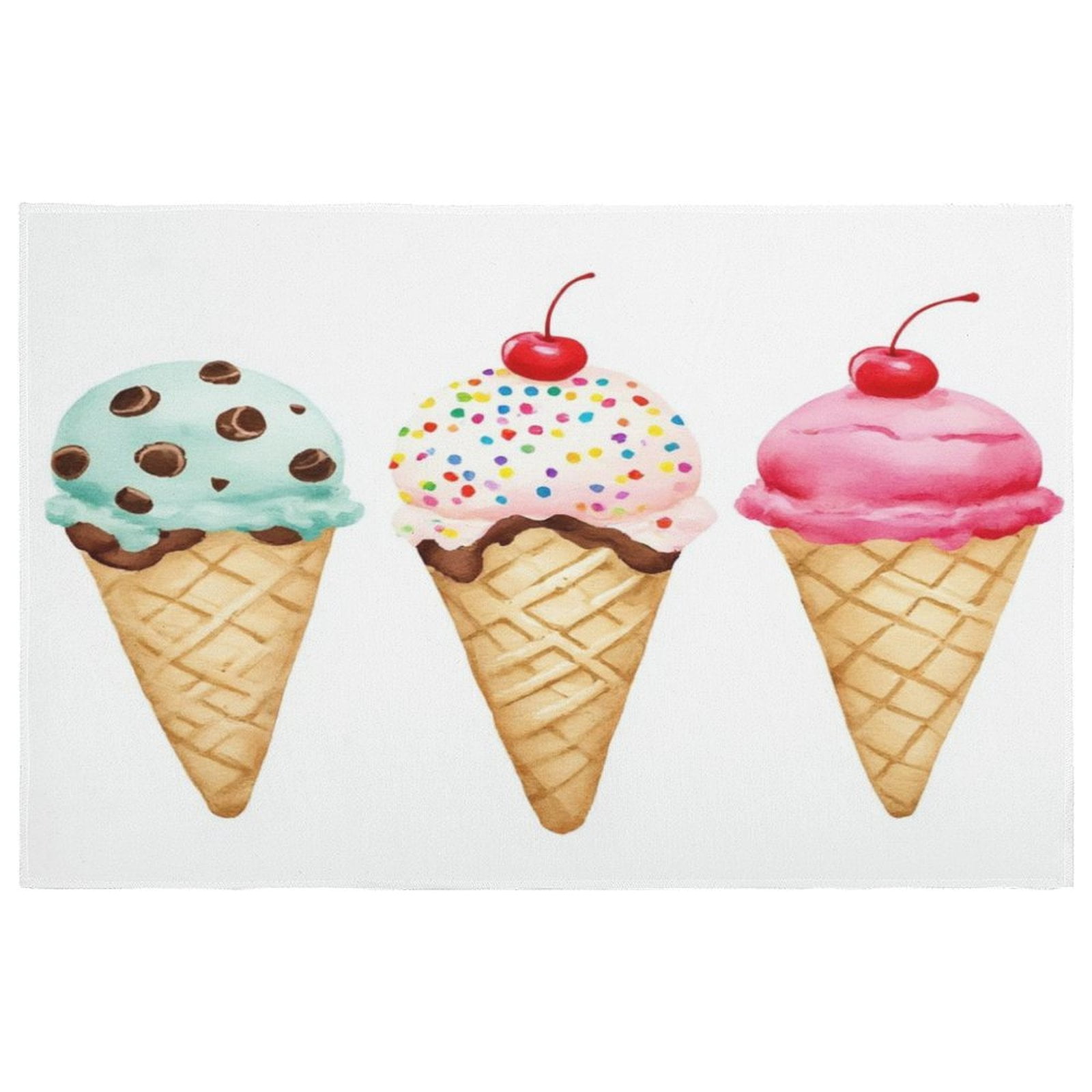 Tasty Ice Cream Cones Adult Home Decor Bedroom Living Room Crystal ...