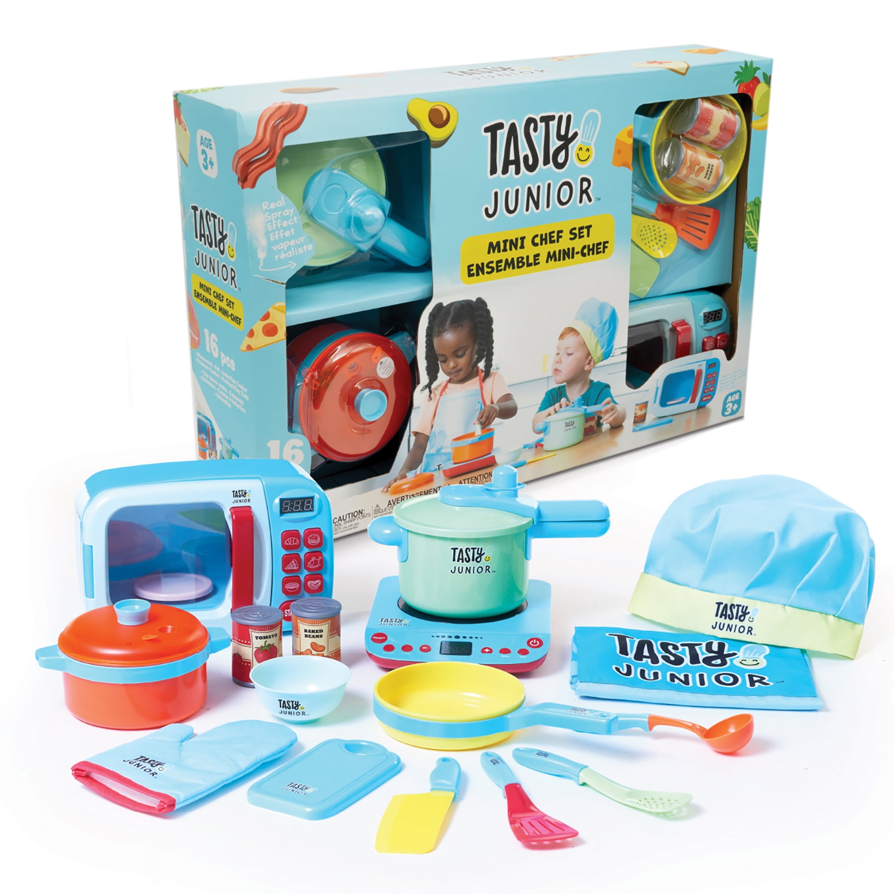 Tasty Jr - Pretend Play 16-Piece Mini Chef Playset Toy w/ Lights ...