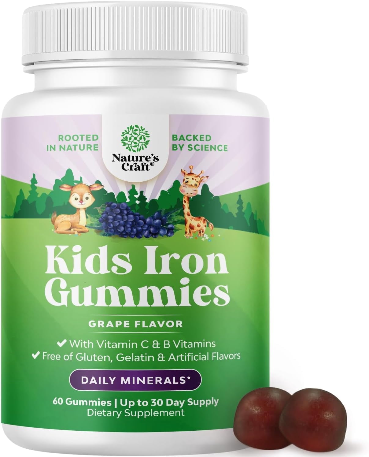 Natures Craft Kids Multivitamin Gummies, Chewable Iron Vitamin with ...