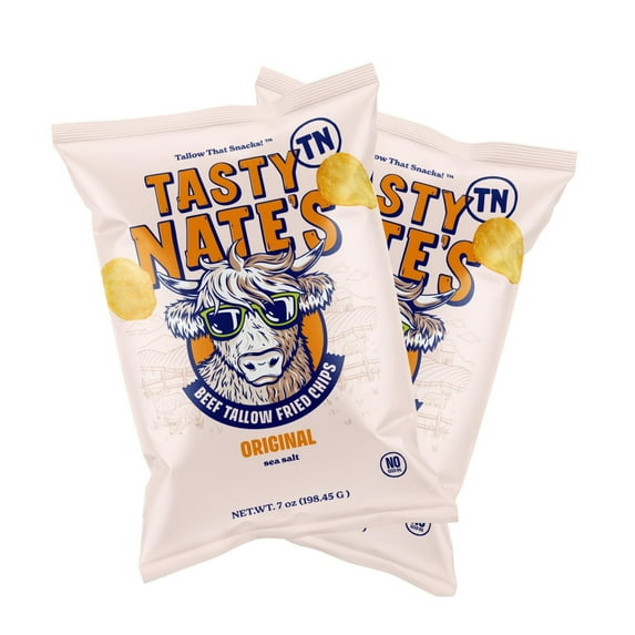 Tasty Nate’s Beef Tallow KEF28 Potato Chips - Original Sea Salt, Fried ...