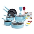 Tasty 16-Piece Non-Stick Ceramic Kitchen Cookware Set with Diamond ...