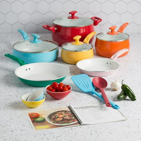 Tasty TYX05-P364 Ceramic Non-Stick 16-Piece Cookware Set - Walmart.com