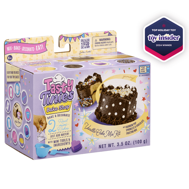 Tasty Tinies Bake Shop- Mini Baking Set w/ Vanilla Cake Mix, Chocolate ...