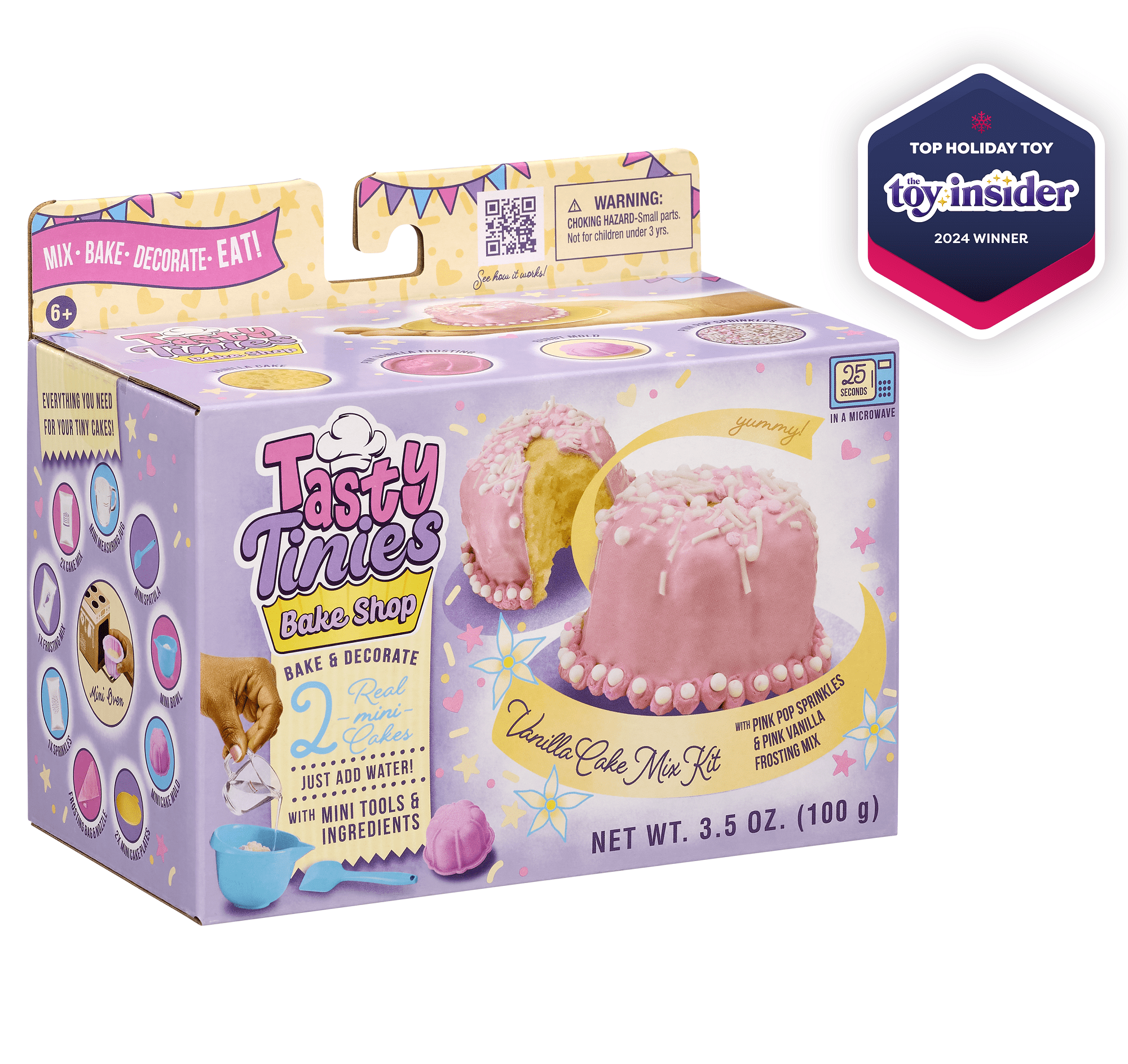 Tasty Tinies Bake Shop- Mini Baking Set with Vanilla Cake, Pink Vanilla ...