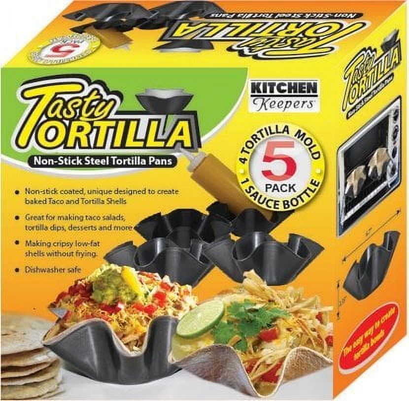 Tasty Tortilla Non Stick Steel Tortilla Pans, 4 Tortilla Mold and 1 ...