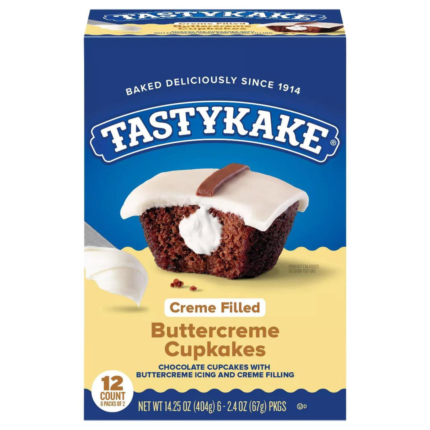 Tastykake Buttercreme Cupcakes 12 Count Pack of 6, Rich Chocolate and ...