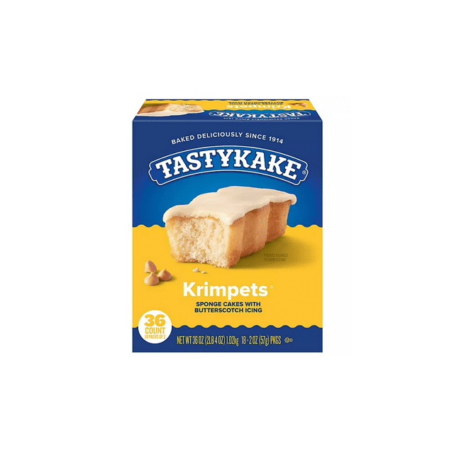 Tastykake Butterscotch Krimpets, 2 oz, 36 pk, Spongey Snack Cakes with ...