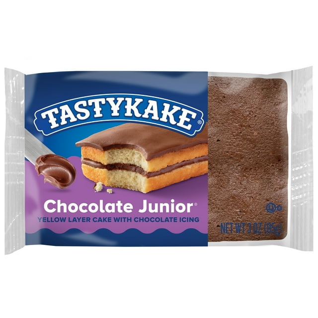 Tastykake Chocolate Juniors, Individually Wrapped Snack Cake, 3 oz ...