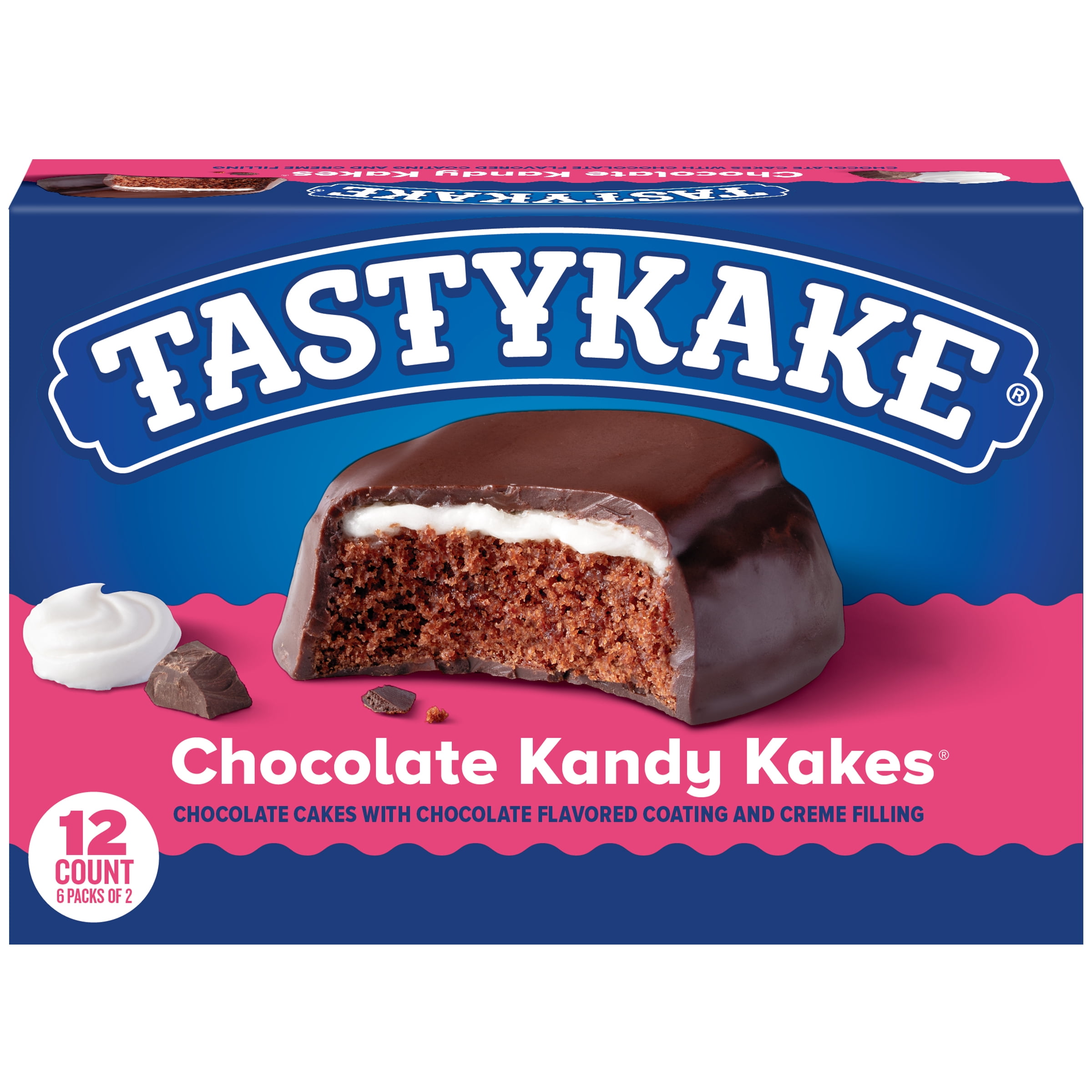 Tastykake Round Bakery Chocolate Kandy Kakes, Individually Wrapped, 12 ...