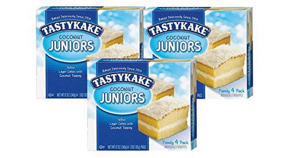 Tastykake Coconut Juniors Family Size Cakes, 4 Count, 3-Pack, Shredded ...