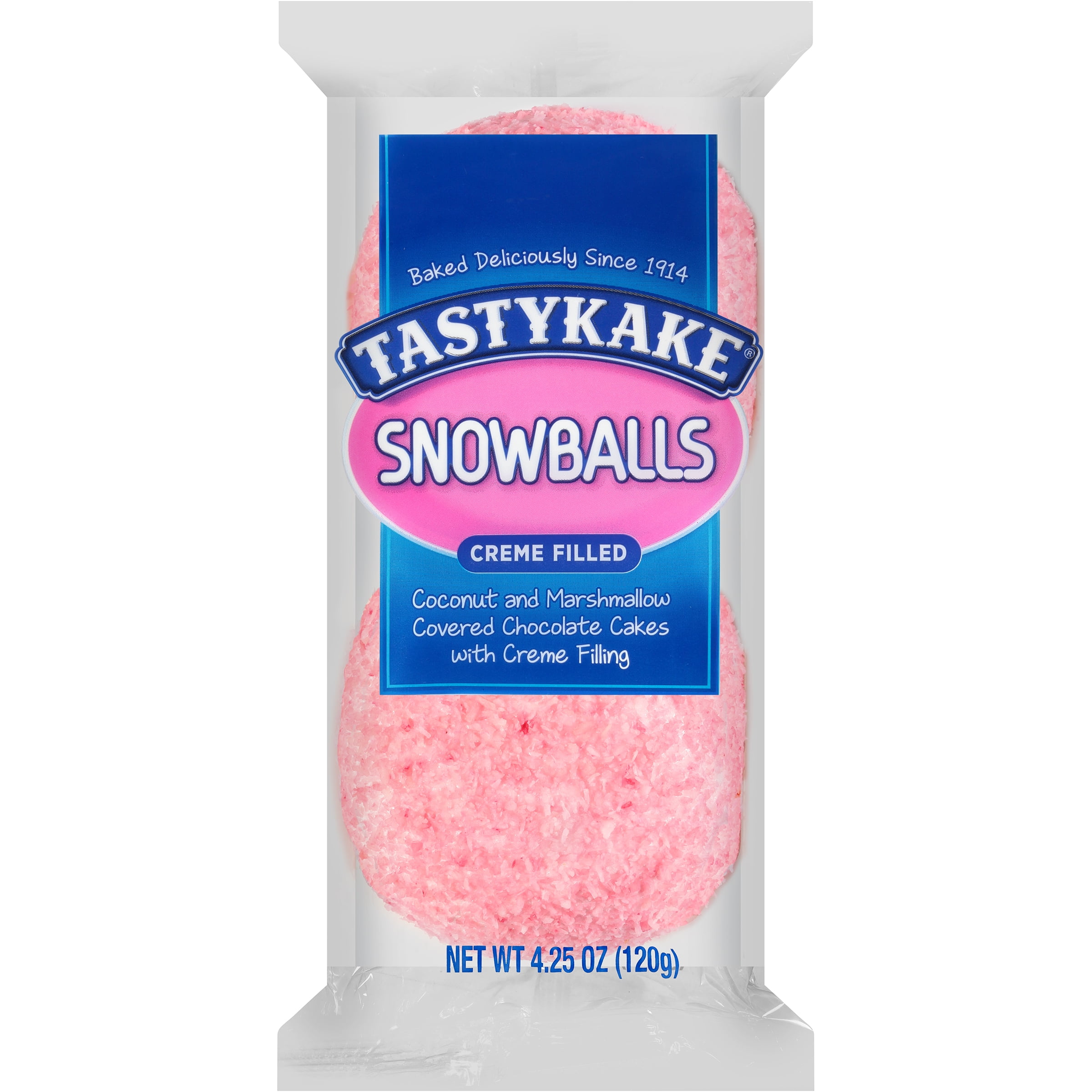 Tastykake Creme Filled Snowballs, 2 Chocolate Snack Cakes - Walmart.com