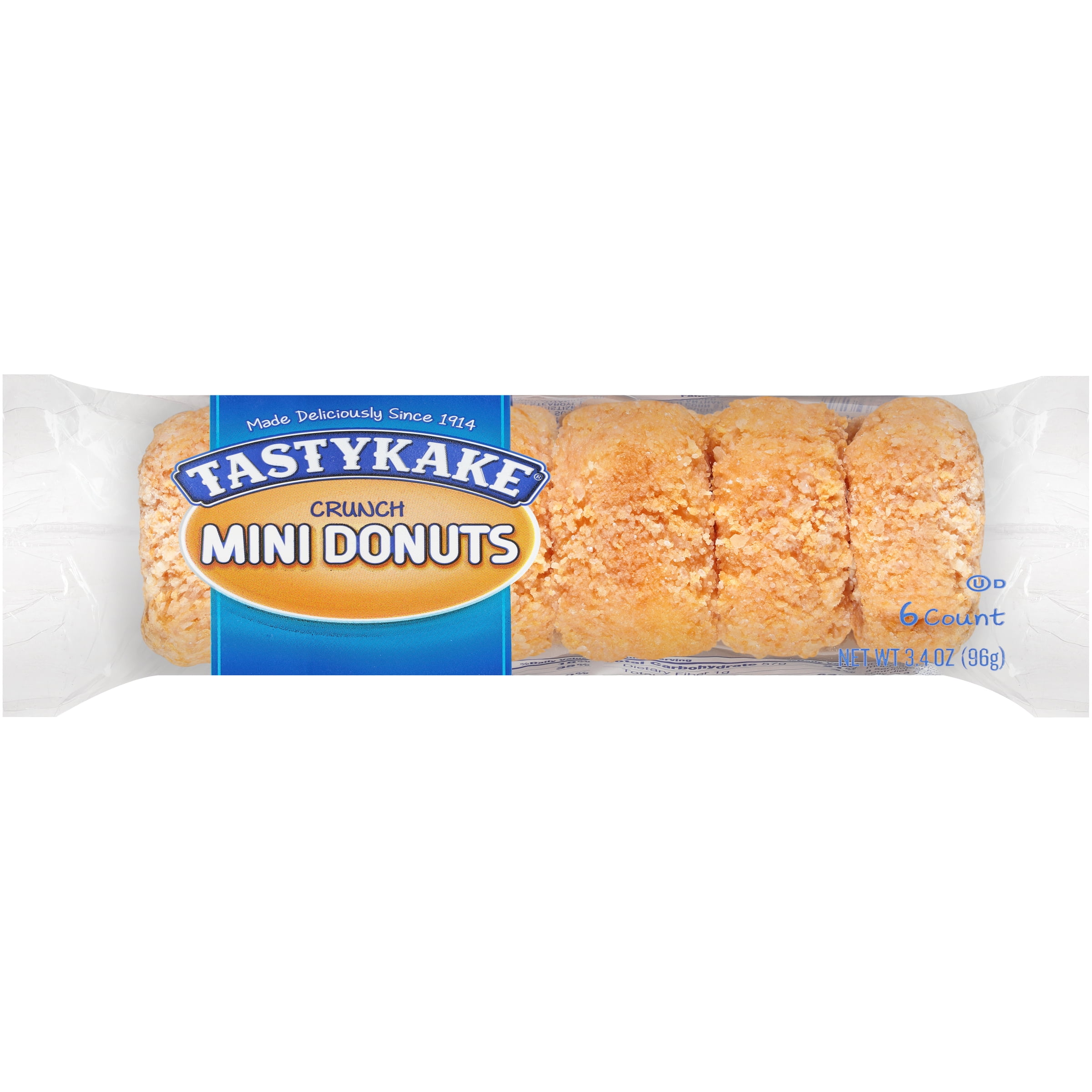 Tastykake Crunch Mini Donuts, 6 Portable Coconut Crunch Topped Donuts ...