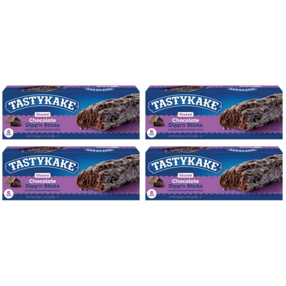 Tastykake Glazed Chocolate Dipp'n Sticks 4 Pack, Chocolate Muffins with ...