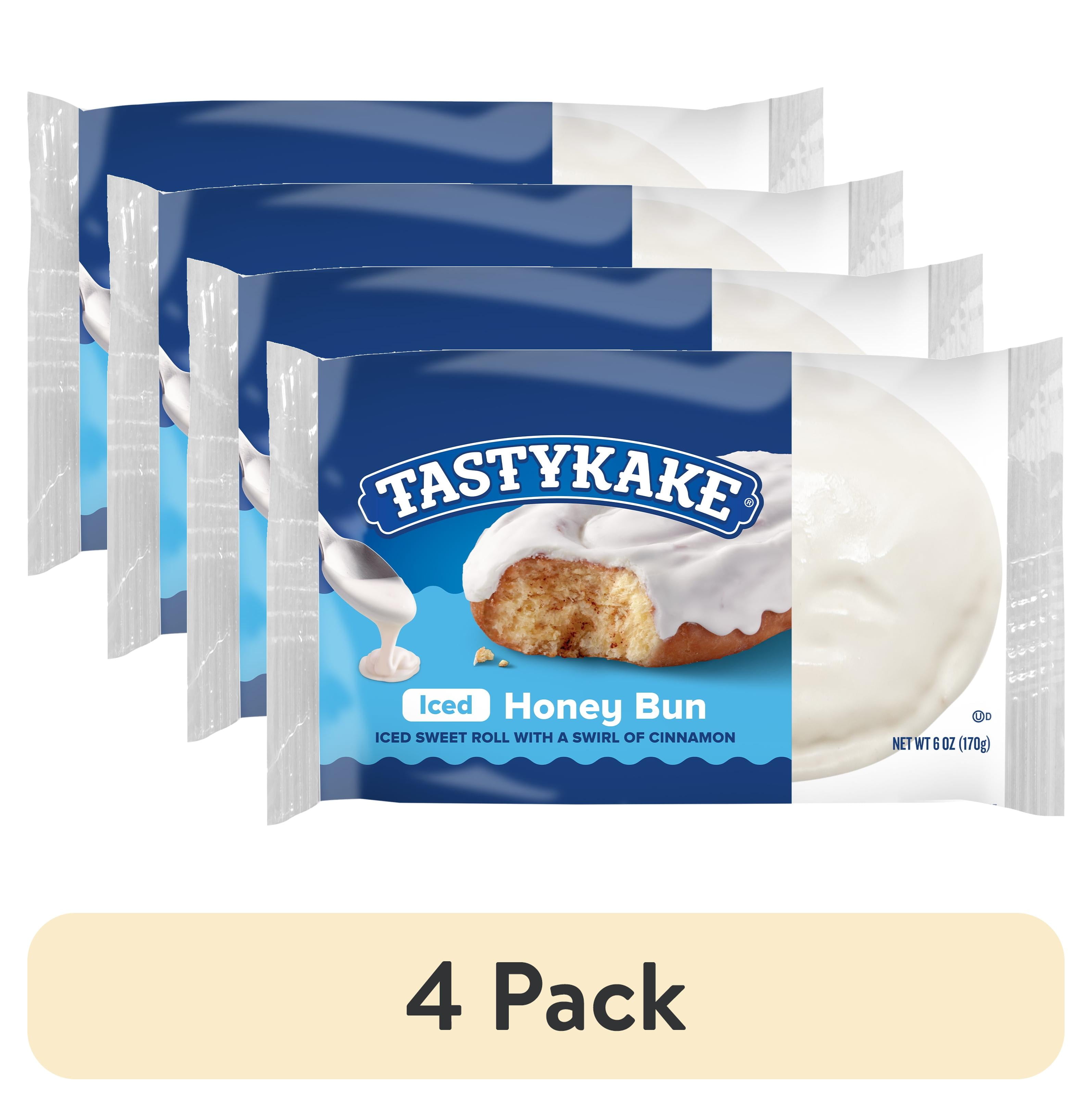 (4 pack) Tastykake Iced Honey Bun, Individually Wrapped Pastry Snack, 6 ...