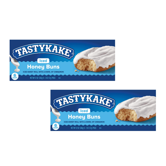Tastykake Iced Honey Buns, Individually Wrapped Pastries (2 Pack ...