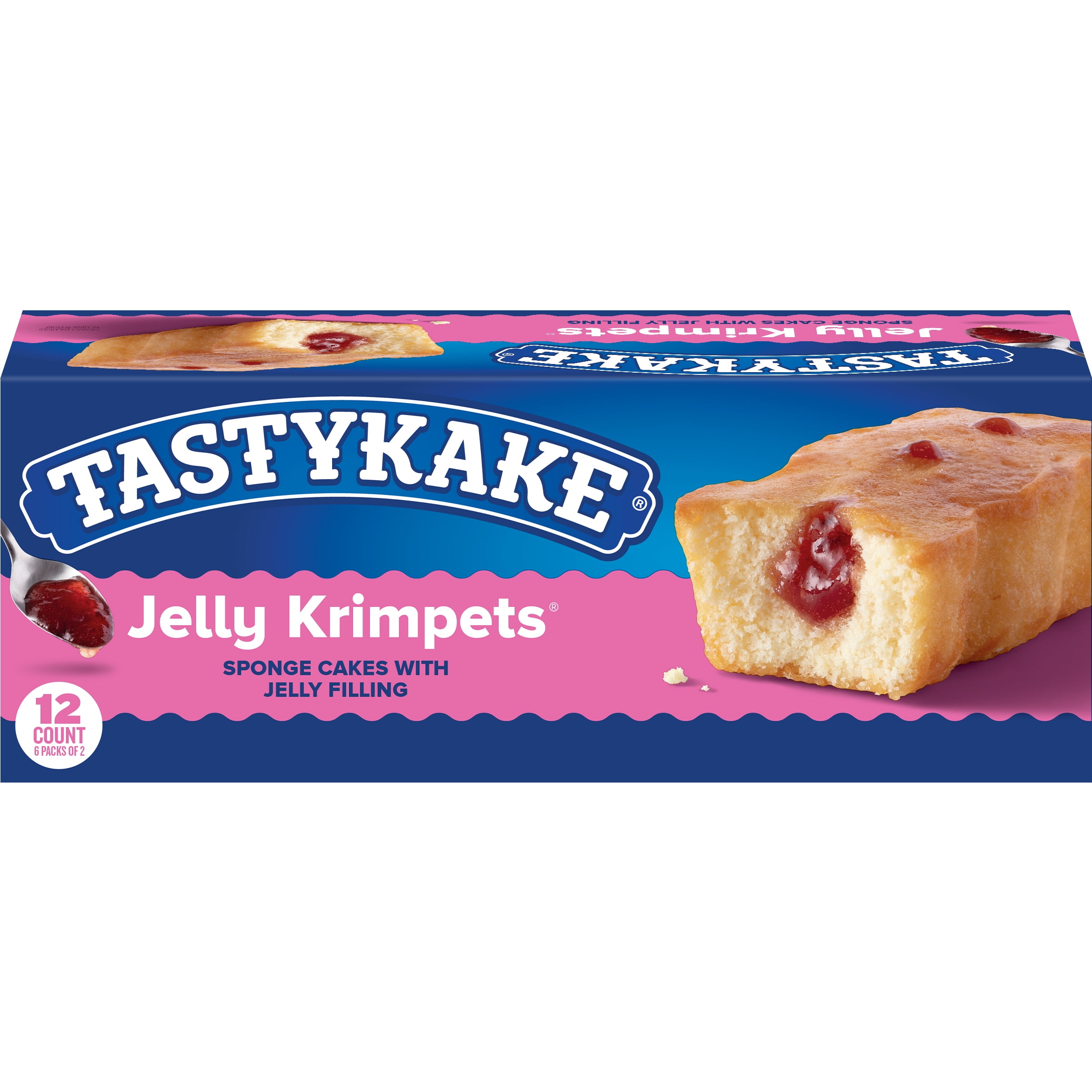 Tastykake Jelly Krimpets, 12 Count, 6 Packs of 2 Jelly Filled Snack ...