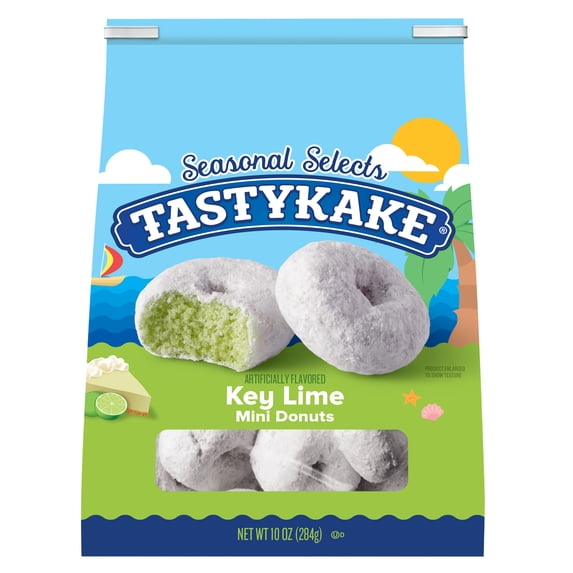 Tastykake Key Lime Mini Donuts, Sweet Tart Powdered Doughnuts, 10 oz ...