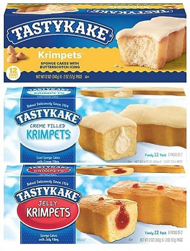 Tastykake Krimpets Variety Pack Butterscotch Jelly Cream Filled 3 Boxes ...