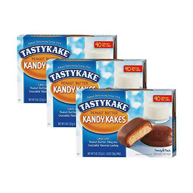 Tastykake Family Size Peanut Butter Kandy Kakes, 6 Count, 3-Pack ...
