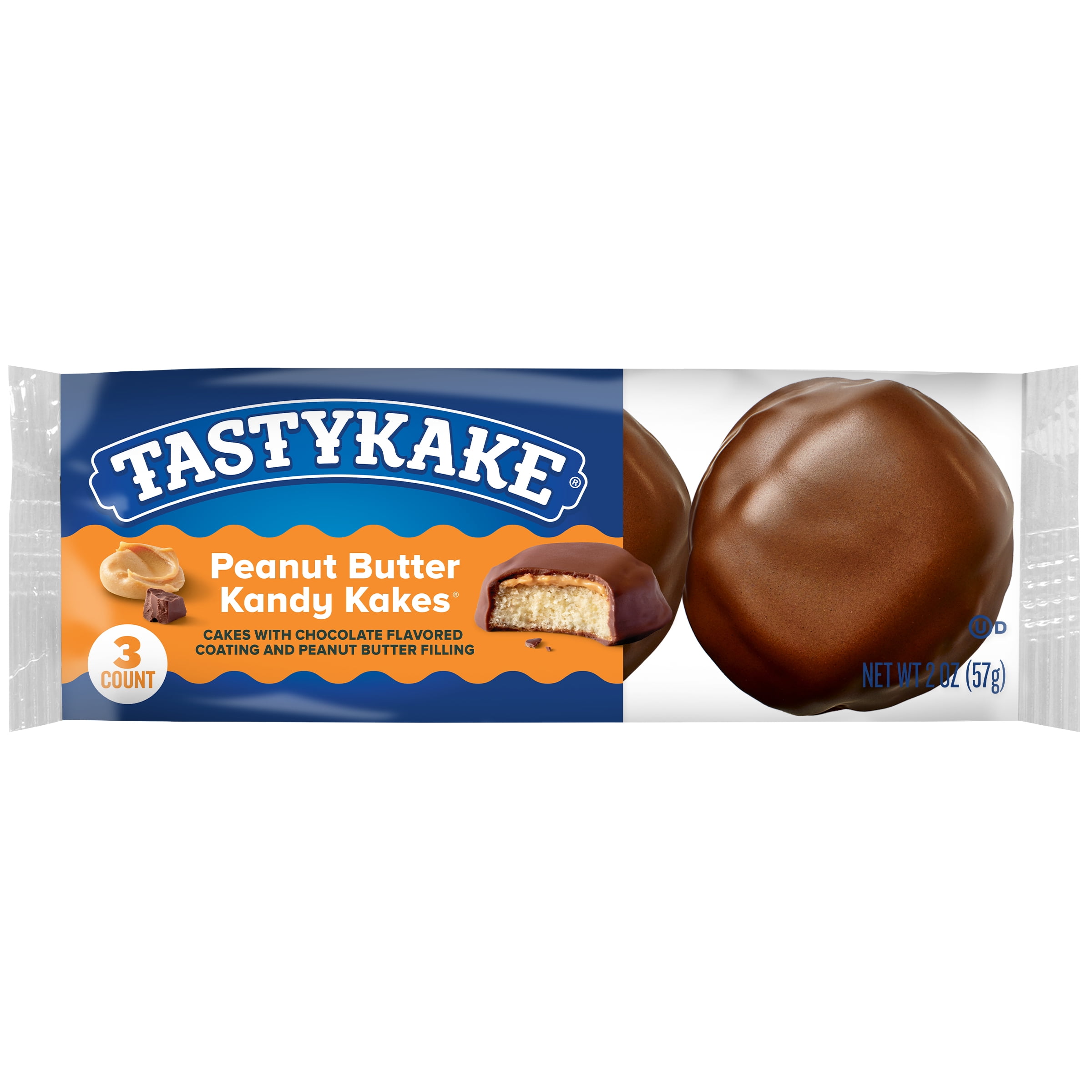 Tastykake Peanut Butter Kandy Kakes, Peanut Butter-filled Cakes Covered ...