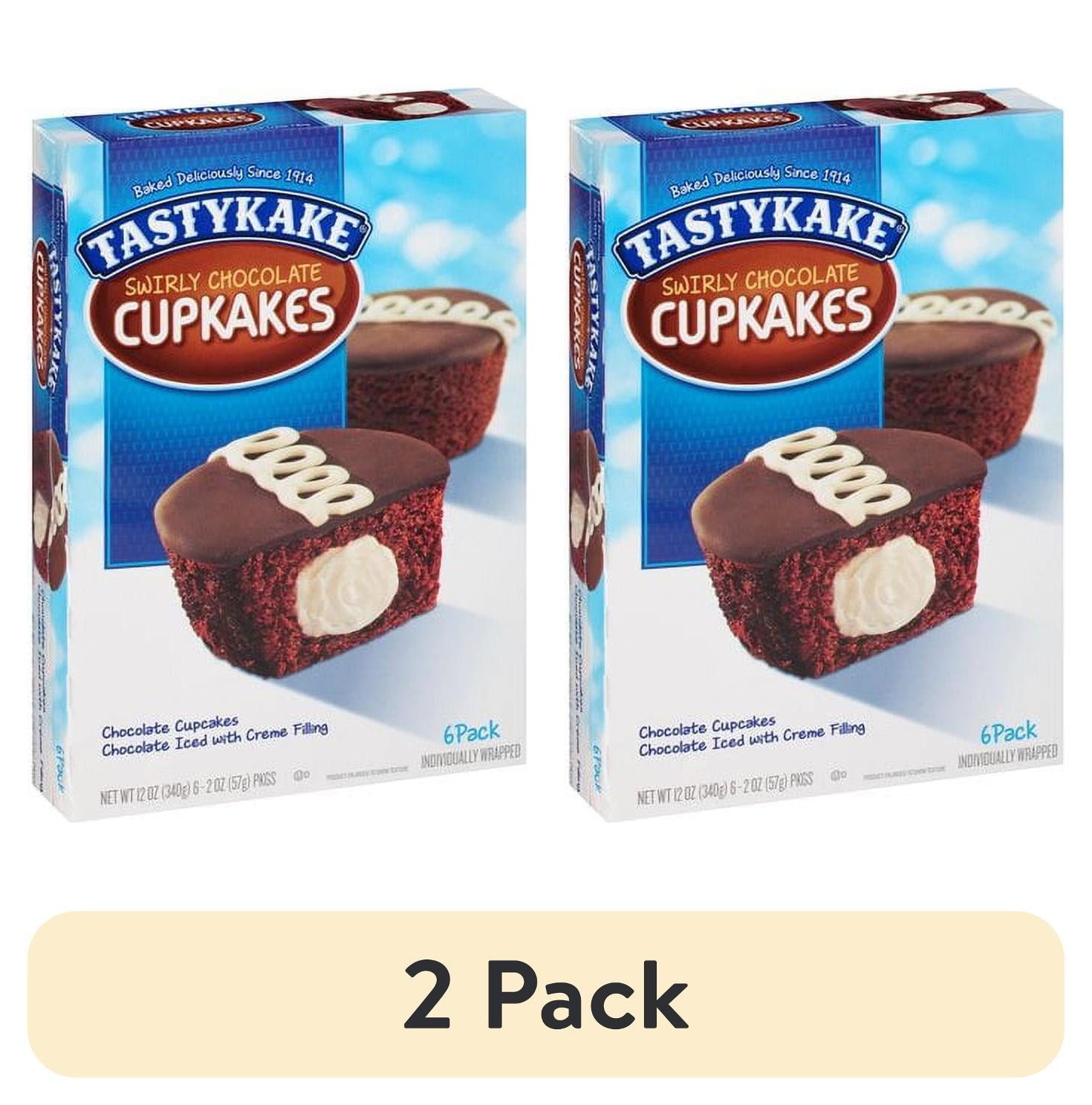 (2 pack) Tastykake Swirly Chocolate Cupcakes, 12 oz (6 count) - Walmart.com