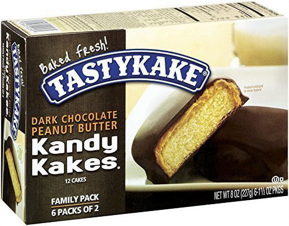 Tastykake, Dark Chocolate Peanut Butter Kandy Kakes, Snack Cakes, 4 ...
