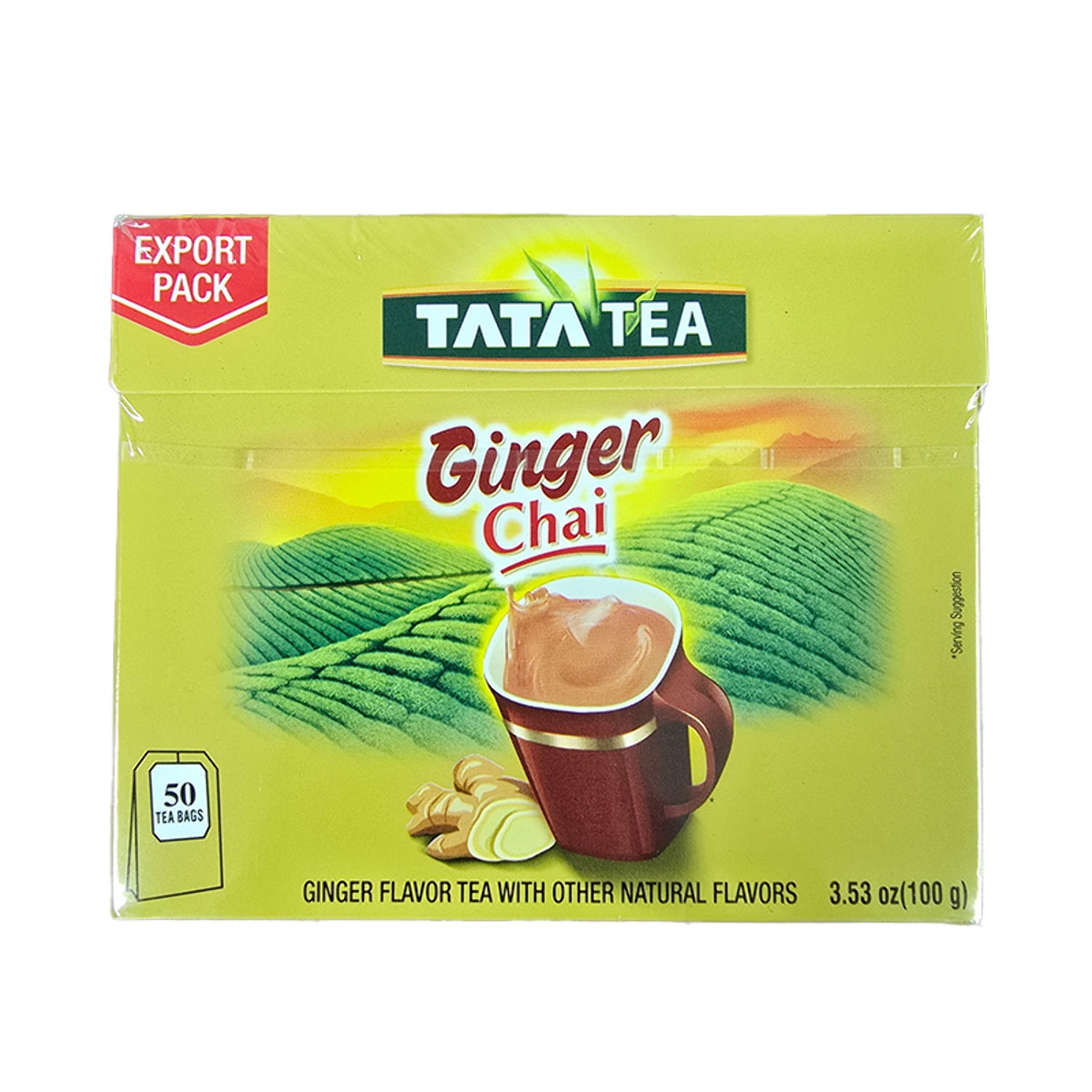 Tata Tea Ginger Chai - 50 Tea Bags (100gm) - Walmart.com