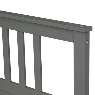 Taran Designs Baker Solid Wood King Panel Bed in Gray - Walmart.com