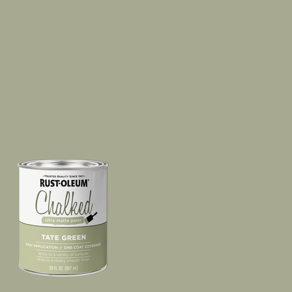 Tate Green, Rust-Oleum Chalked Ultra Matte Paint, Quart - Walmart.com
