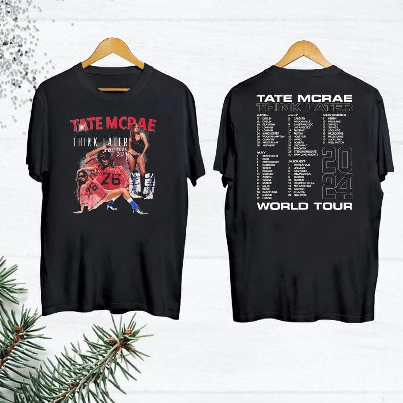 Tate McRae 2024 Concert Shirt, Tate McRae The Think Later World Tour T ...