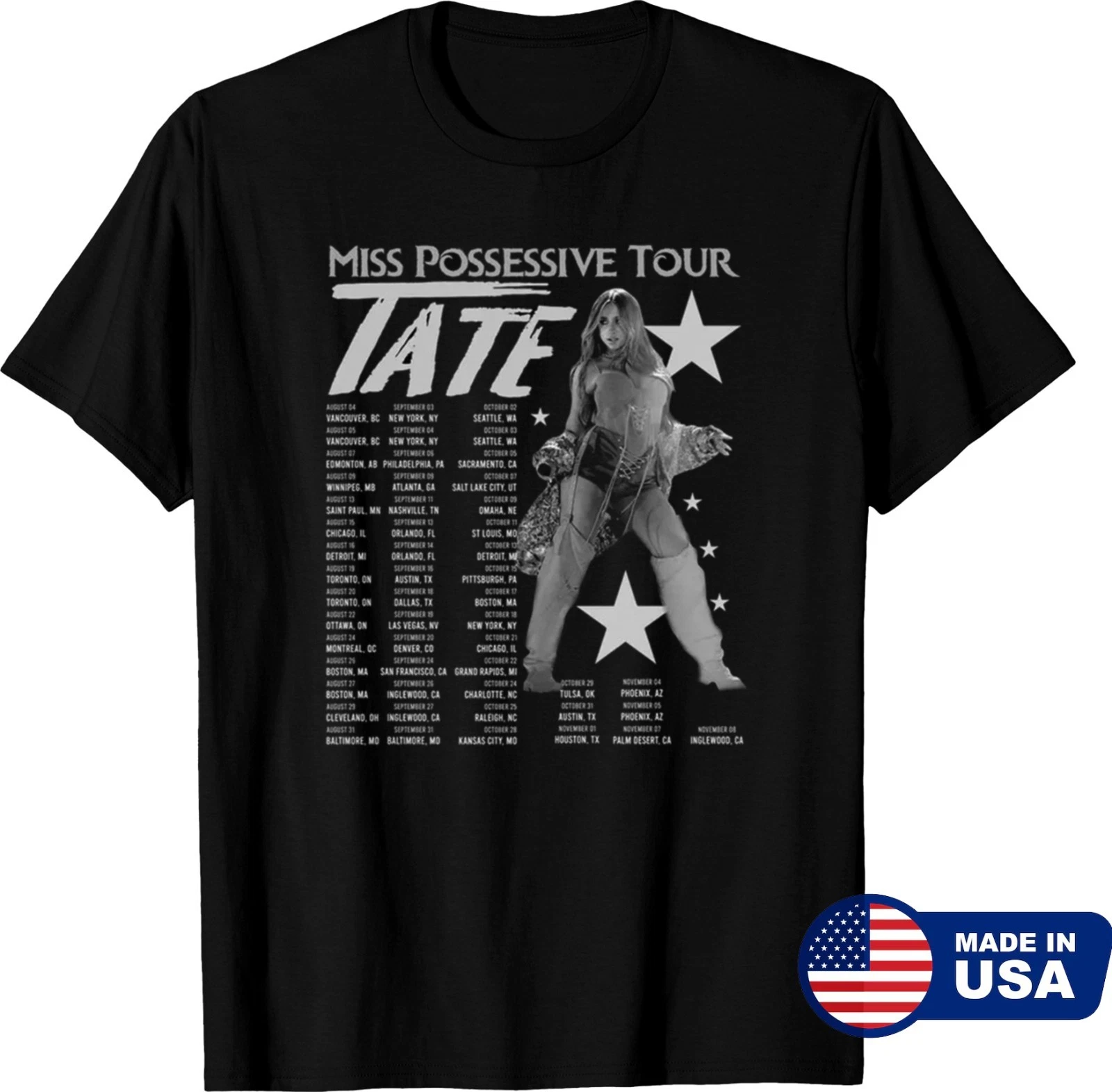 Tate McRae 2025 Concert, Miss Possessive Tour & Merch Commemorative Tee ...