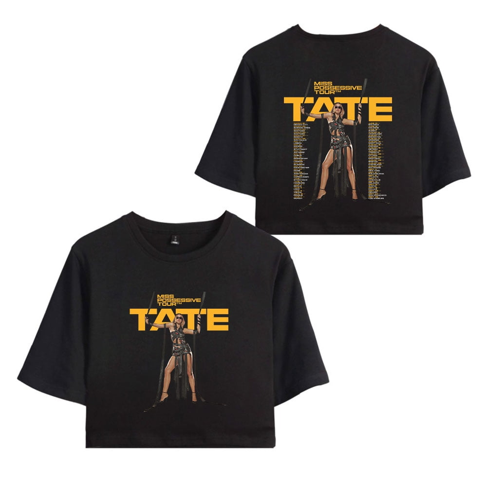 Tate McRae 2025 MISS POSSESSIVE TOUR Summer Short-Sleeved Navel Exposed ...