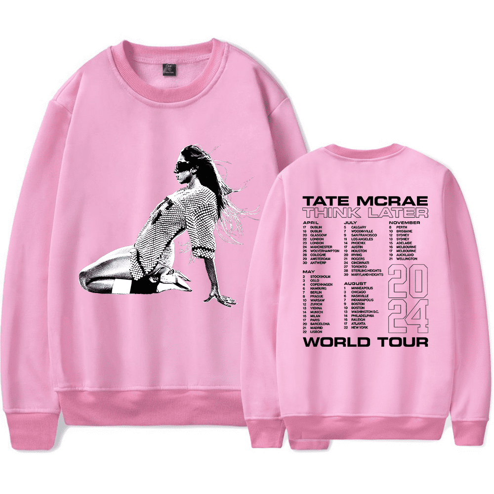 Tate McRae Merch THINK LATER World Tour 2024 Crewncek Sweatshirt Unisex ...