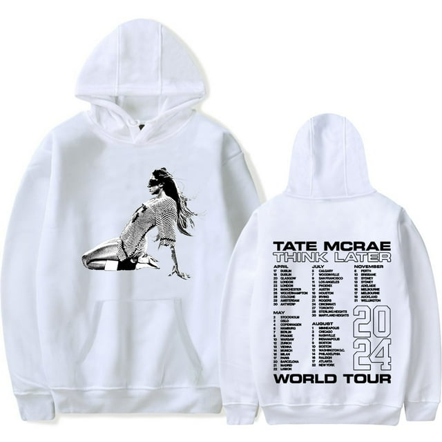 Tate McRae Merch Think later World Tour 2024 Hoodies Popular Graphics ...