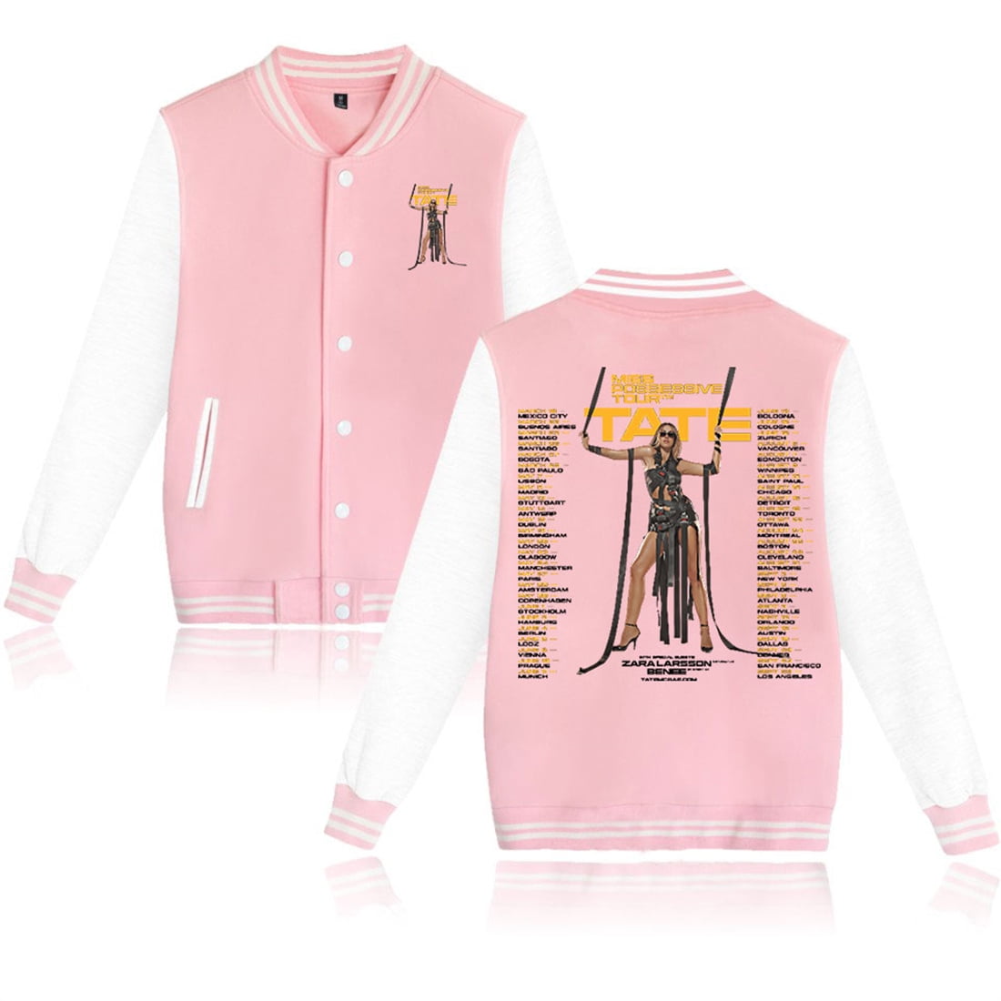 Tate McRae Miss Possessive Tour 2025 Jackets Hip Hop Baseball Uniform ...