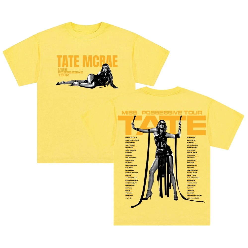 Tate McRae Miss Possessive Tour T-shirt Crewneck Short Sleeve Cotton ...
