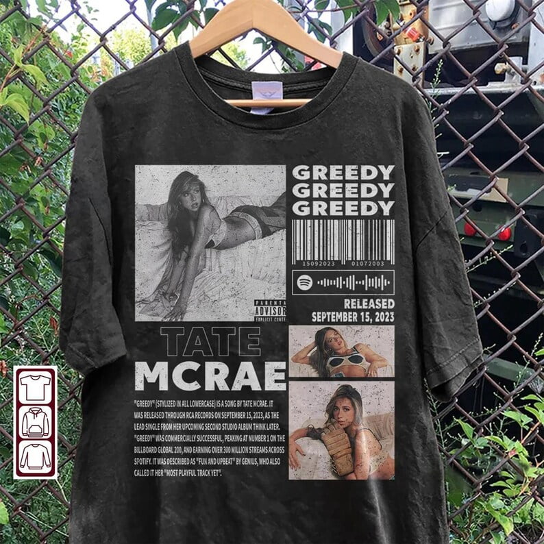 Tate McRae Music Merch T Shirt, Tate McRae Greedy Album 90s Unisex Tee ...