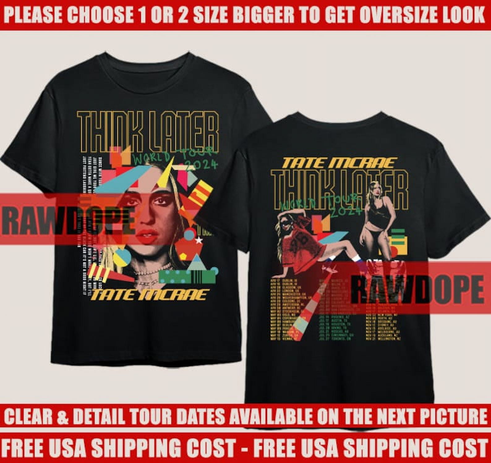 Tate McRae T-shirt Tate McRae Think Later World Tour 2024 Tour ShirtChristmas Gift Shirt ...