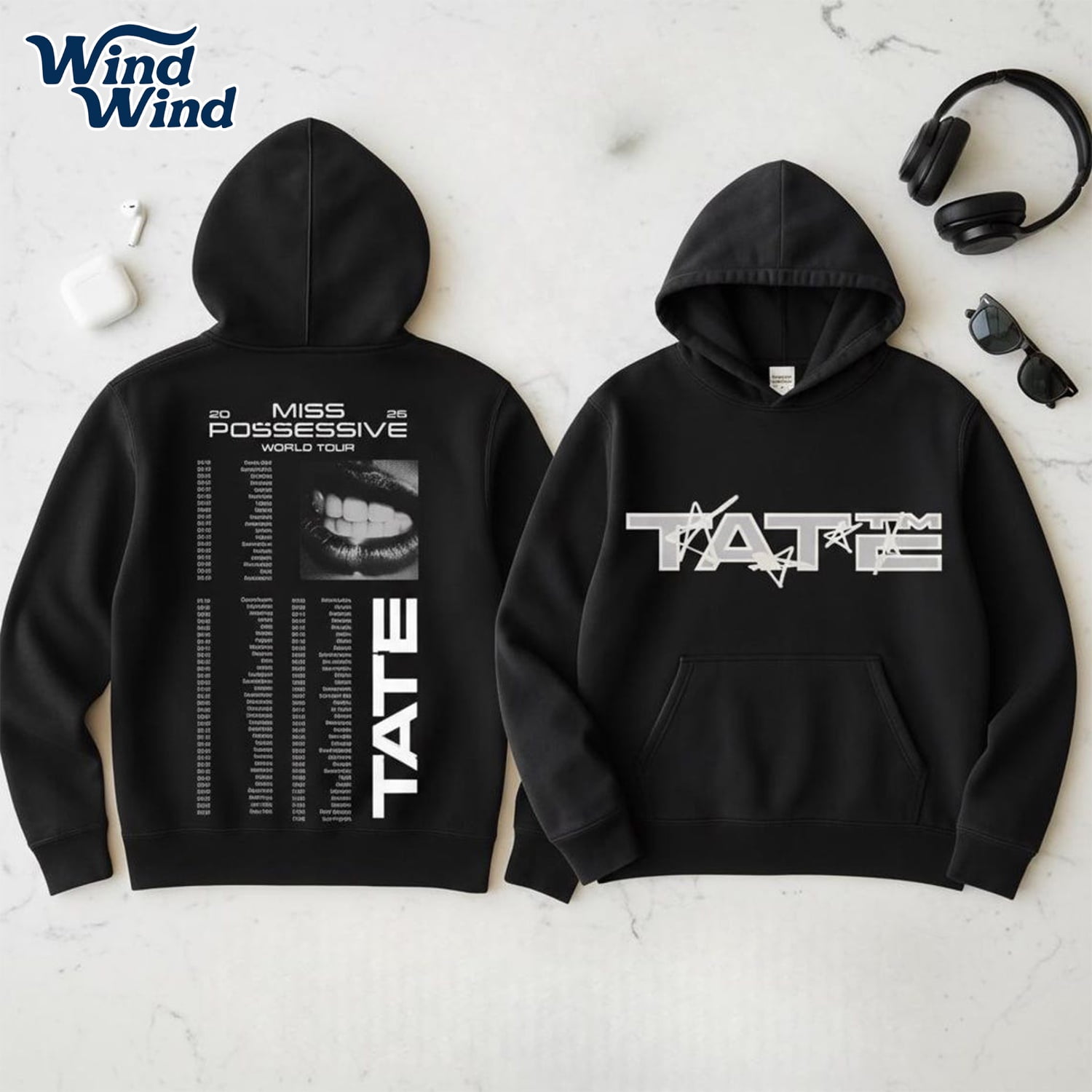 Tate McRae T8 Lips Front and Back Hoodie, Tate McRae 2025 Merch, Miss ...