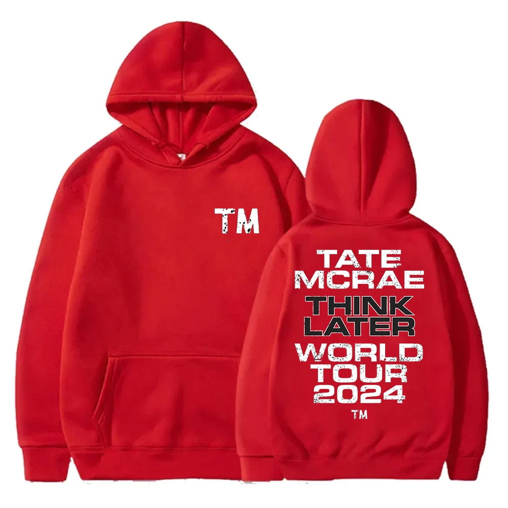 Tate McRae T8 World Tour Hoodies Think Later Logo Merch Pullovers Women ...
