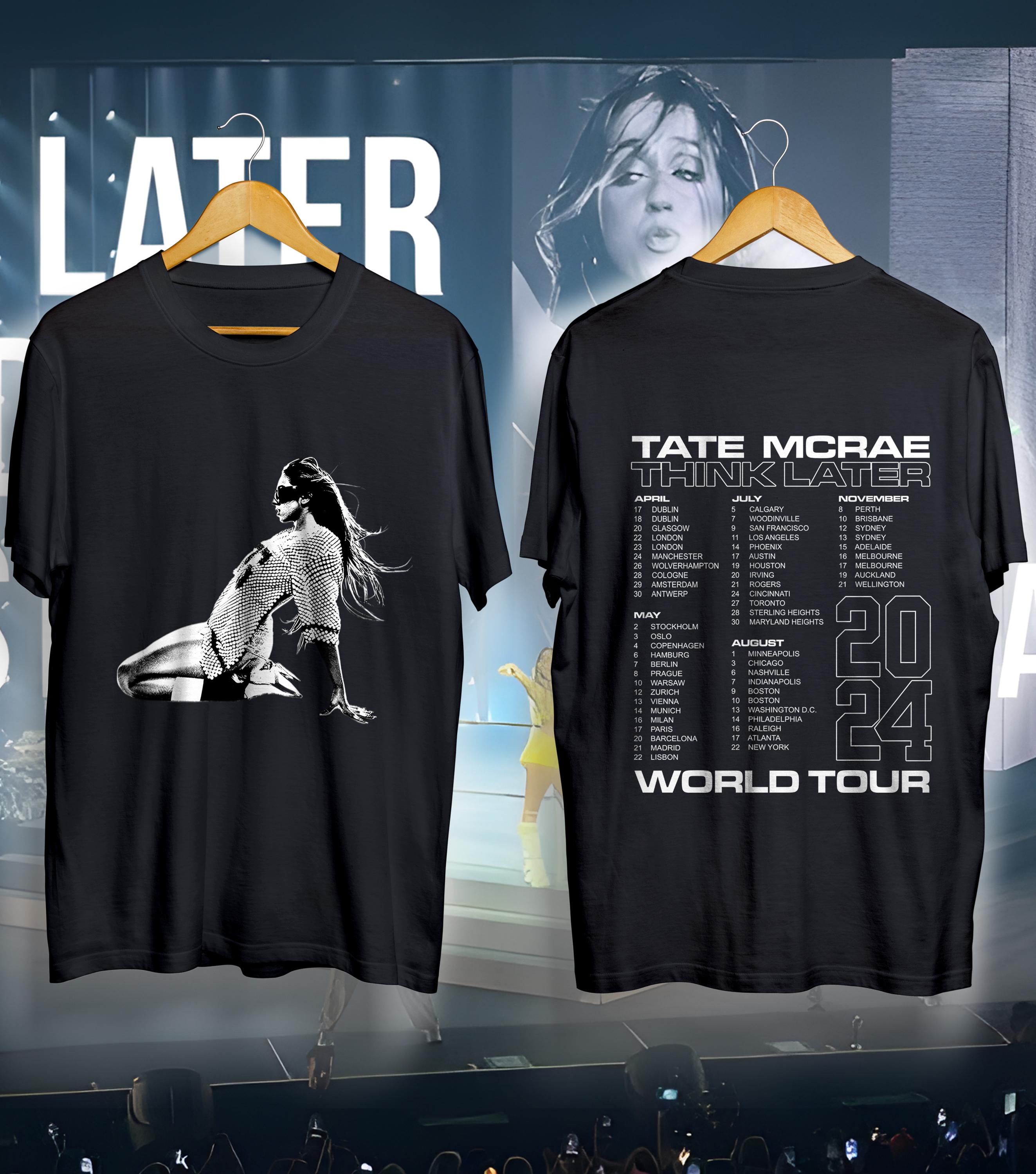 Tate McRae Think Later 2024 World Tour T-Shirt Concert Mu Merch Music ...