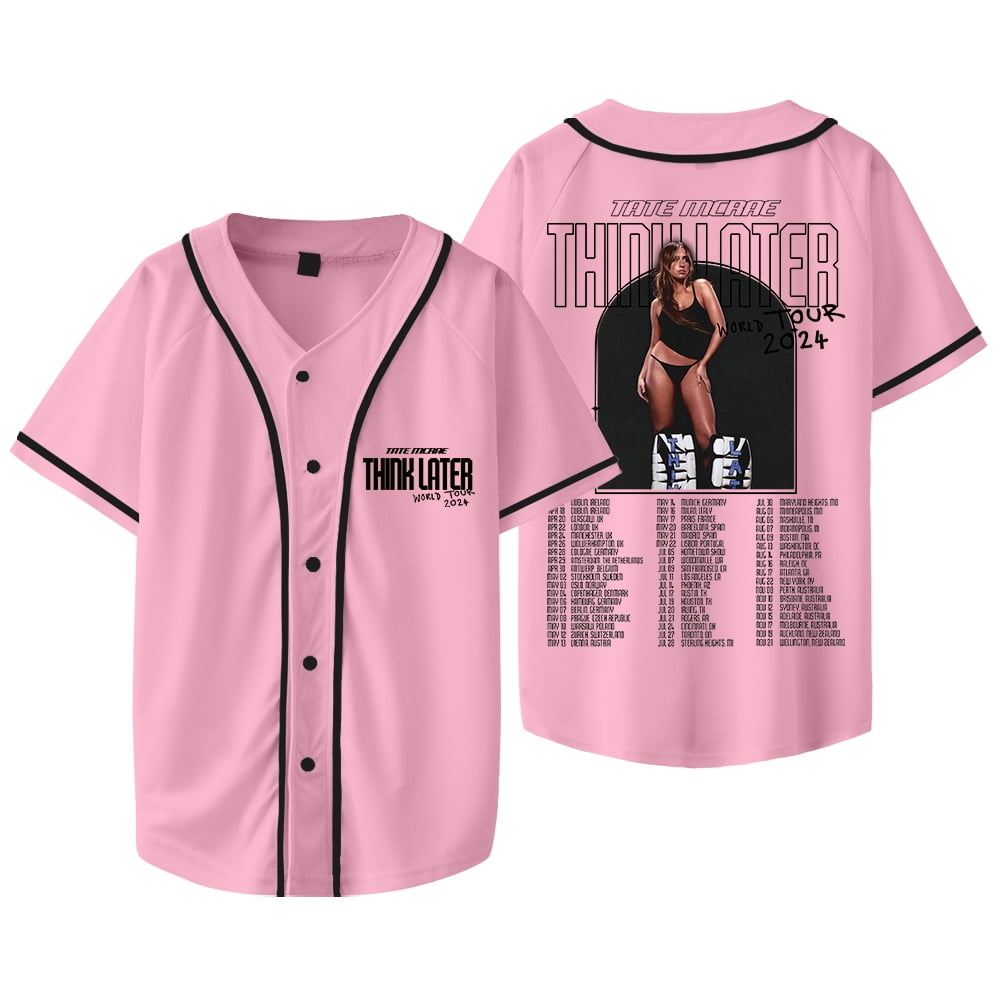 Tate McRae Think Later Tour Merch Jersey New Logo Baseball Jacket Women ...