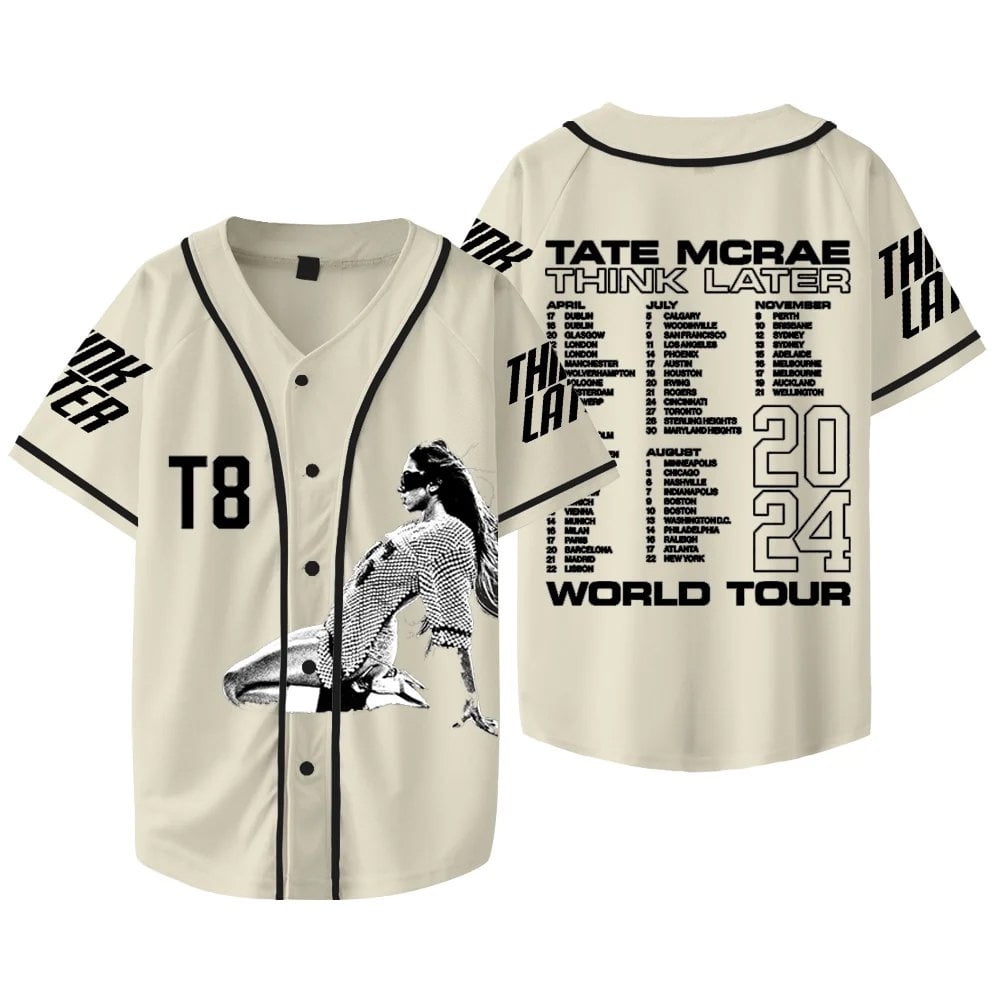 Tate McRae Think Later World Tour 2024 Jersey Hip Hop V-neck Fashion ...